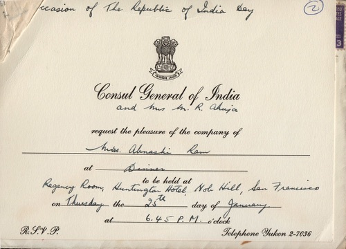 Invitation for Republic of India Day Dinner | SAADA